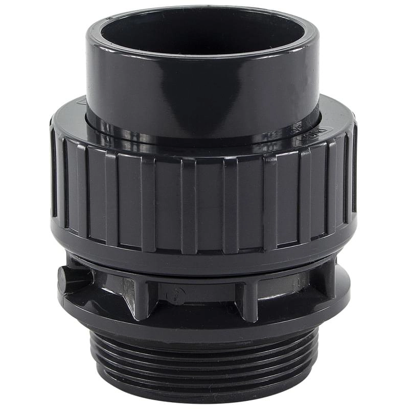 PVC 3-delige hoge druk koppeling 50mm lijmverbinding x buitendraad 2"