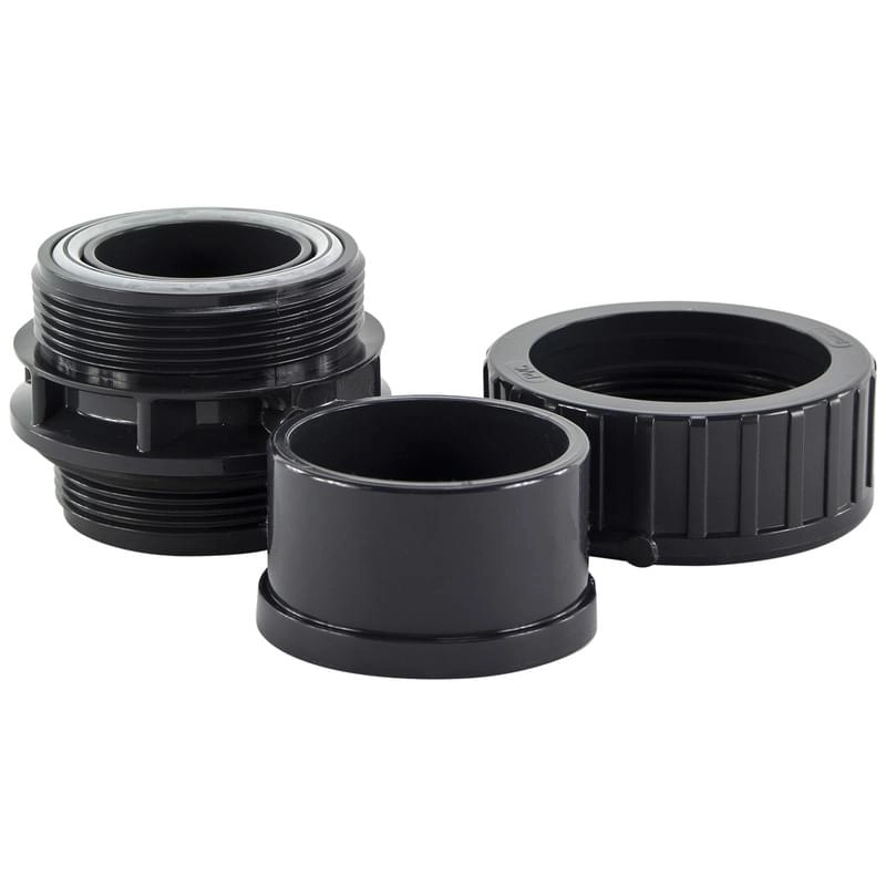 PVC 3-delige hoge druk koppeling 50mm lijmverbinding x buitendraad 2"