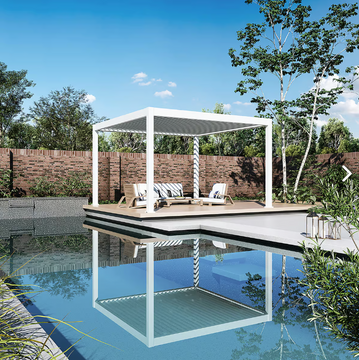 Orion Premium vrijstaand lamellen overkapping 400x400 cm elektrisch - Wit