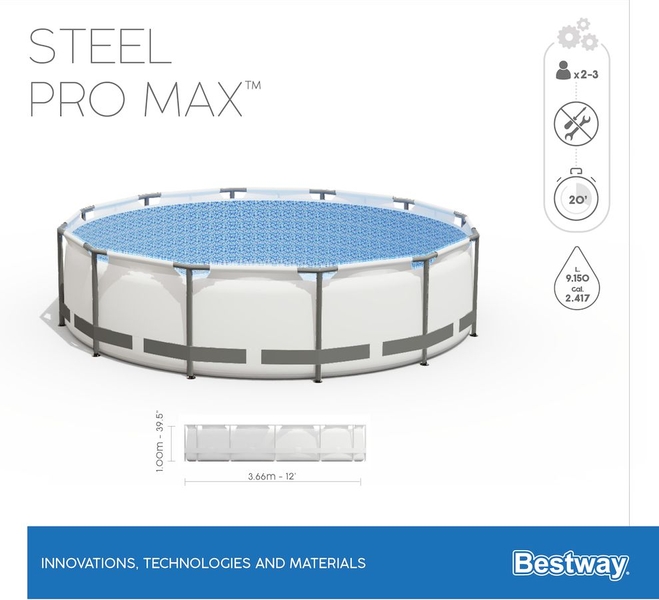 Bestway Steel Pro MAX zwembad - 366 x 100 cm - set