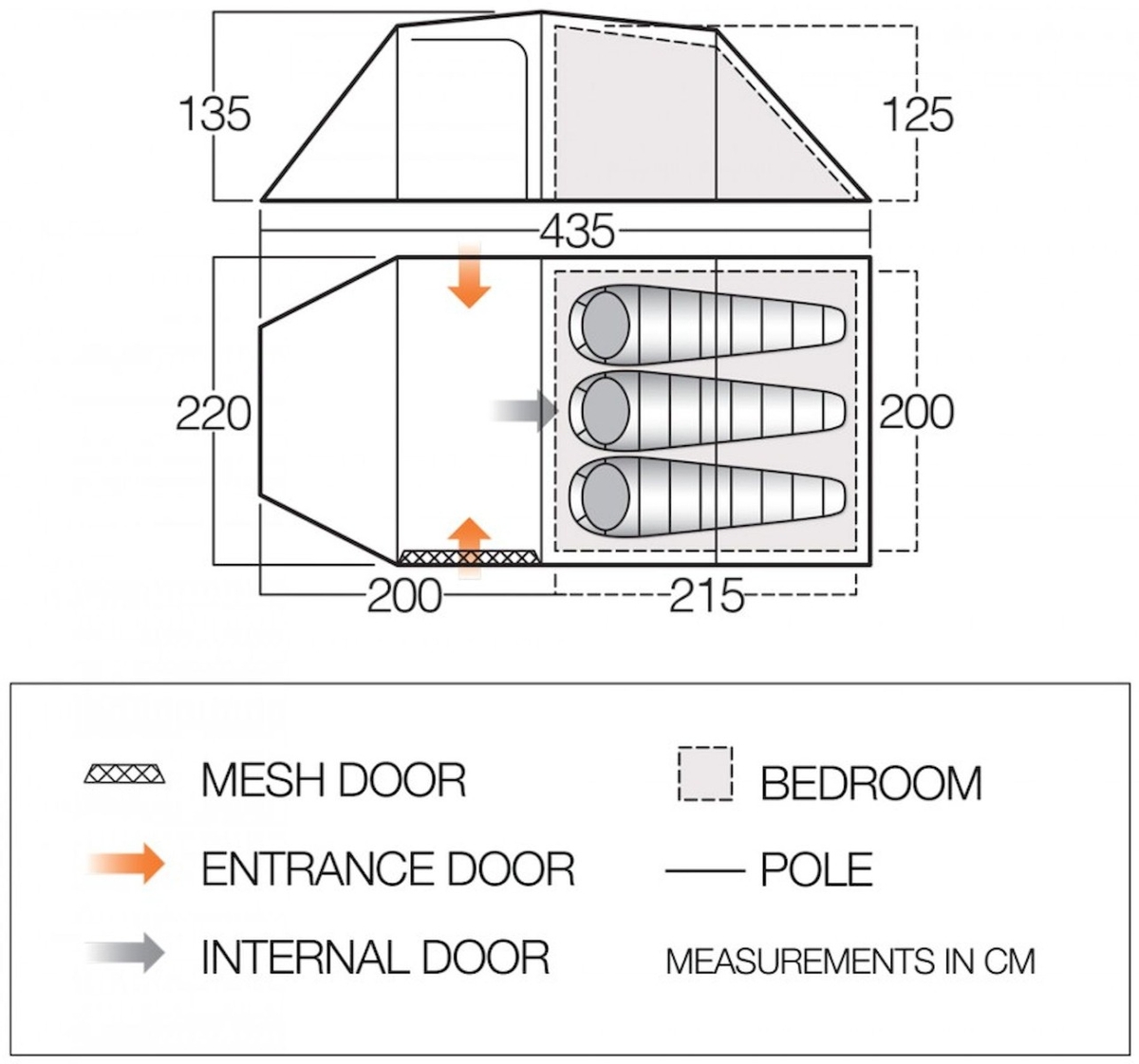 Vango Omega tunneltent - Groen